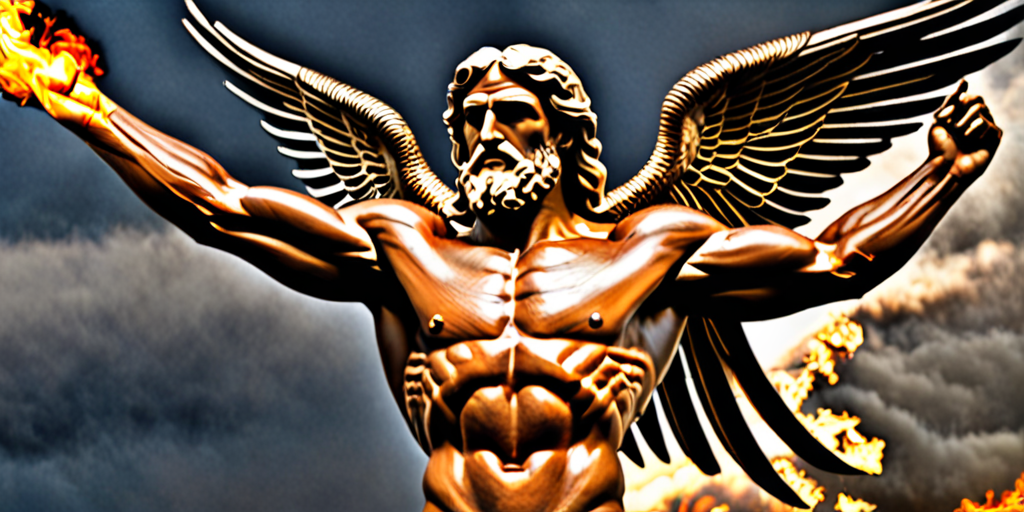 Prometheus, the titan who defied Zeus by giving fire to mortals