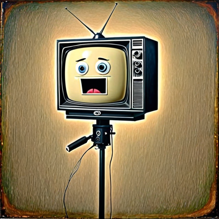 tv on head surreal art