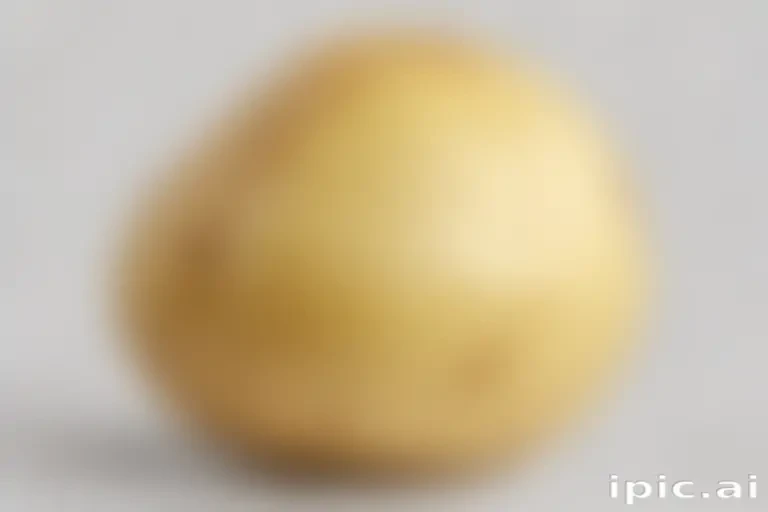 A Blurry Image of a Yellowish Potato on a Neutral Background.