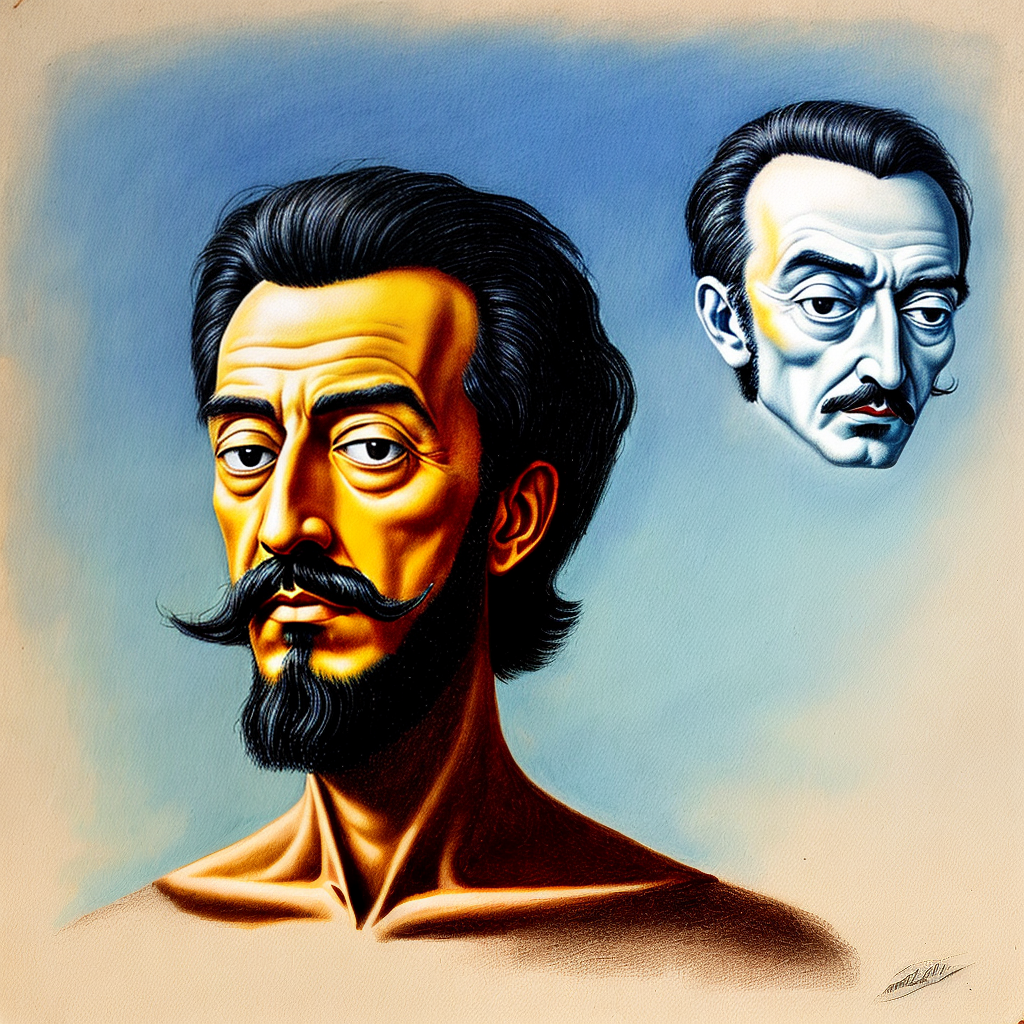 framed portrait picture of Salvador Dali Great Famous Painting （copy ...