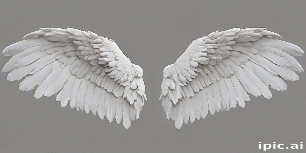 Stunningly Beautiful White Angel Wings Displaying Grace and Elegance