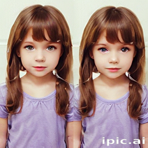 Side-by-Side Comparison of Two Adorable Young Girls with Similar Hairstyles