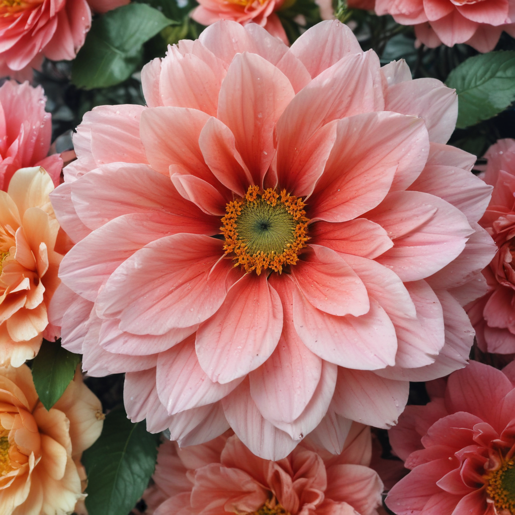 Vibrant Pink and Peach Blossoms Showcasing Nature's Stunning Floral Beauty