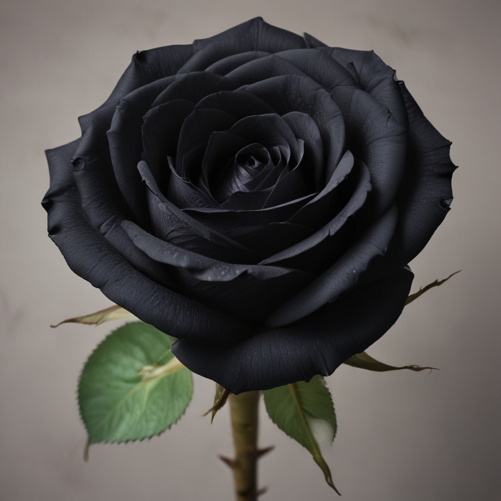 Elegant Black Rose Symbolizing Mystery and Uniqueness in Nature's Beauty