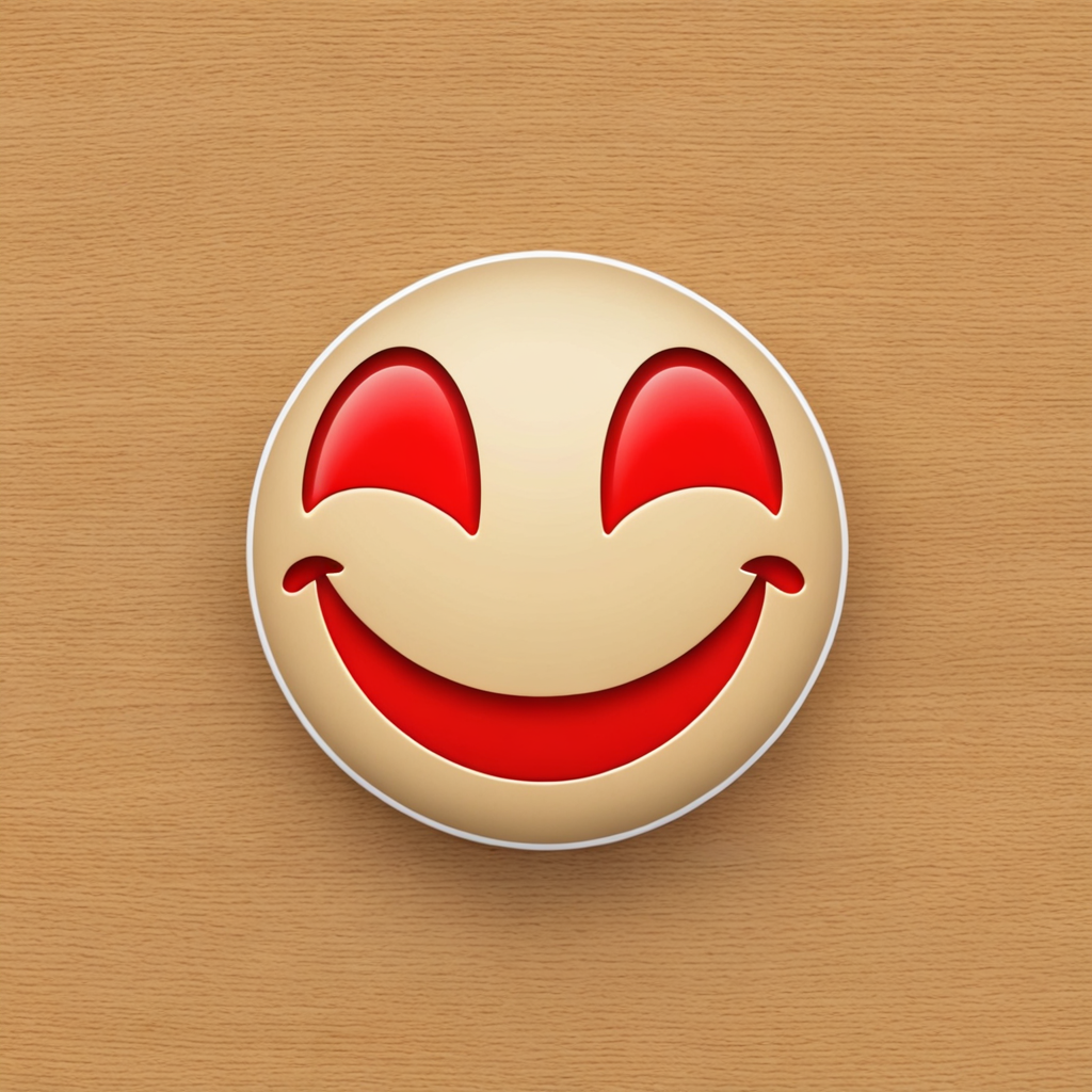 3D smile red emoji single picture