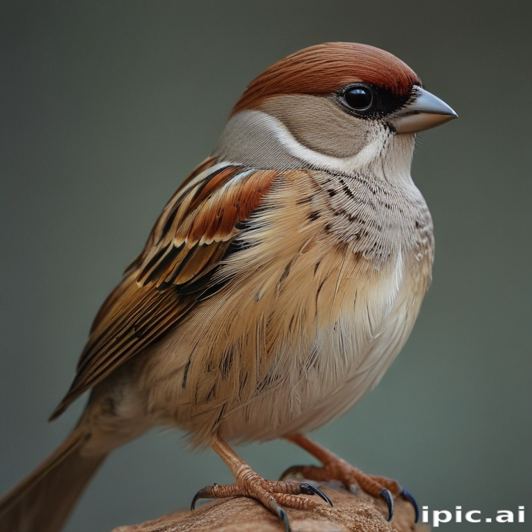 A Close-Up View of a Beautiful Sparrow with Stunning Feather Patterns.
