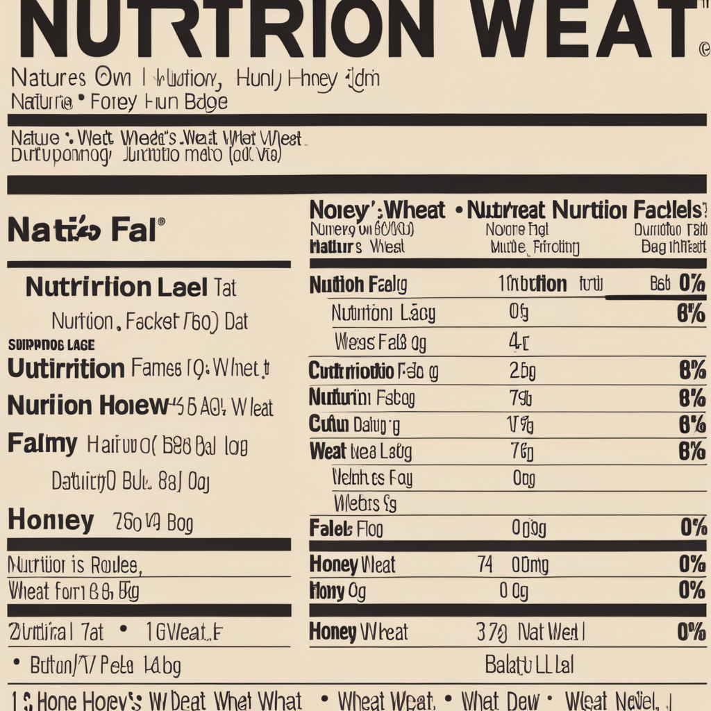 Nutritional Information Label for Nutritious Wheat Product with ...