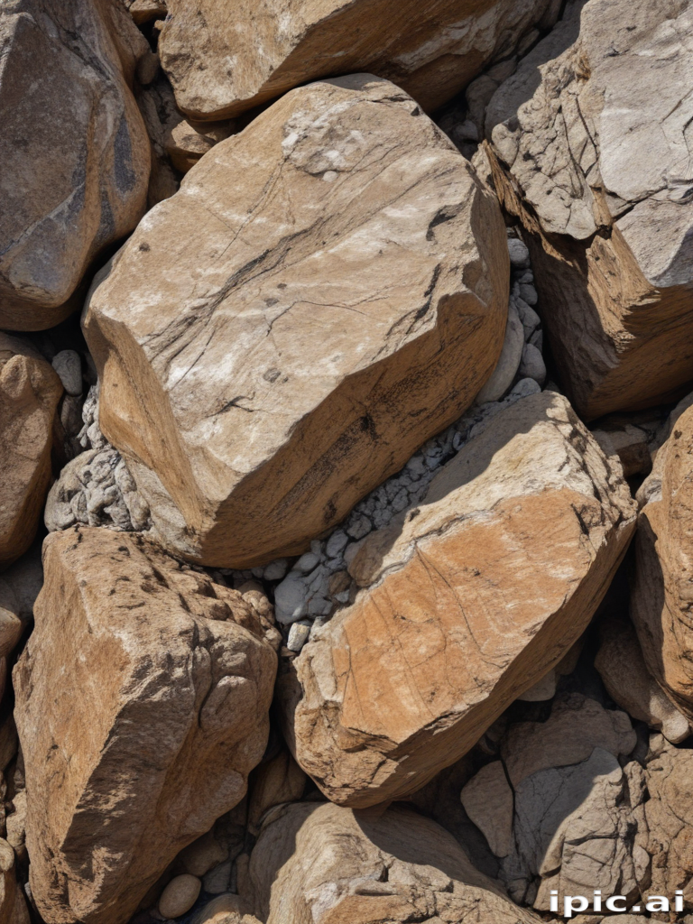 Natural Stone Formation: A Close-Up of Textured Rocks and Gravel