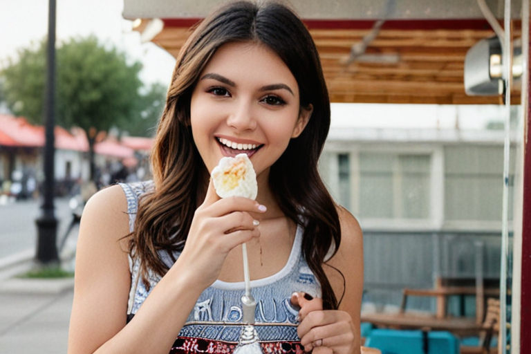 Victoria Justice eating icecream