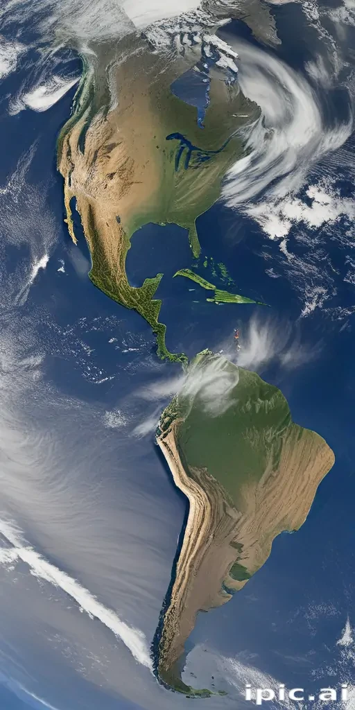Stunning Aerial View of North and South America from Space