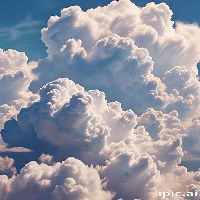 Majestic White Clouds Forming a Dreamy Sky Above the Landscape
