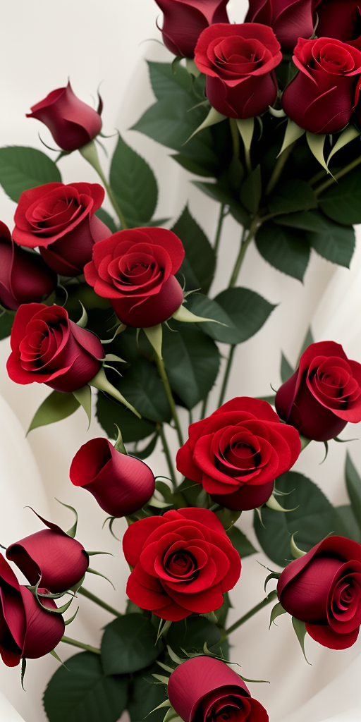 A Beautiful Arrangement of Lush Red Roses Against a Soft Background
