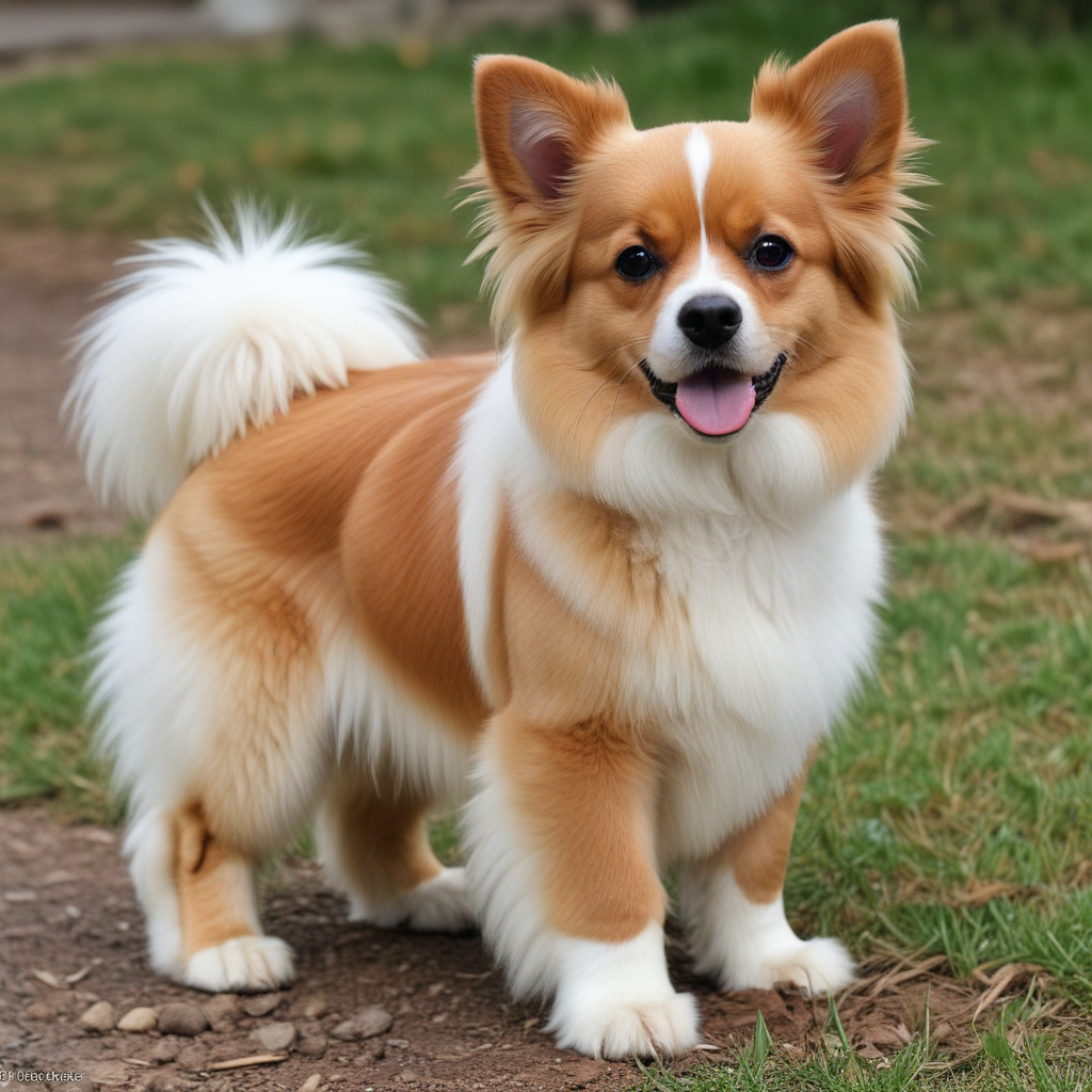 A Charming Dog with Fluffy Fur Enjoying a Sunny Day Outdoors.