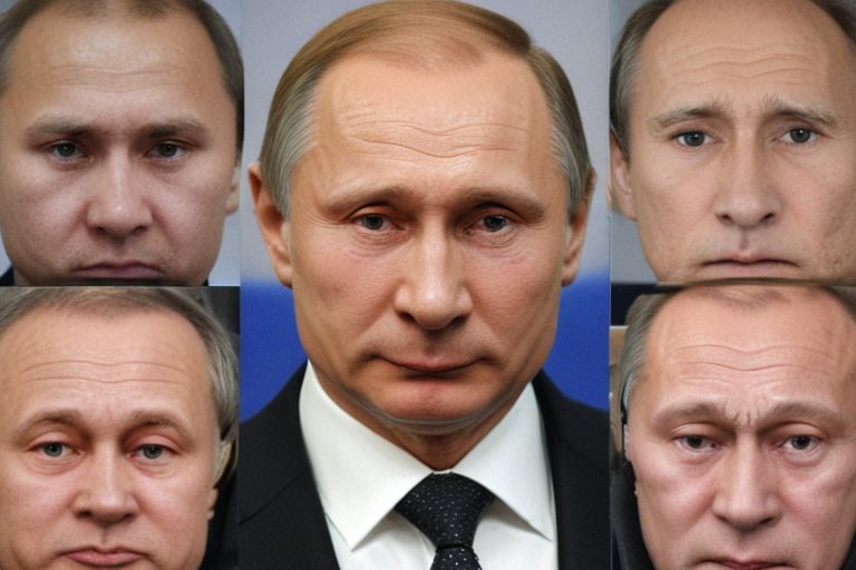 faces to criminal Putin to look his face like a pig