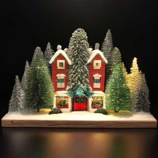 Christmas landscape made from computer parts and computer peripherals.