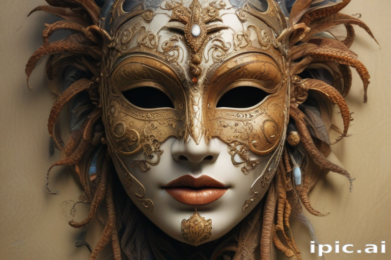 Intricately Designed Mask with Elegant Details and Striking Features