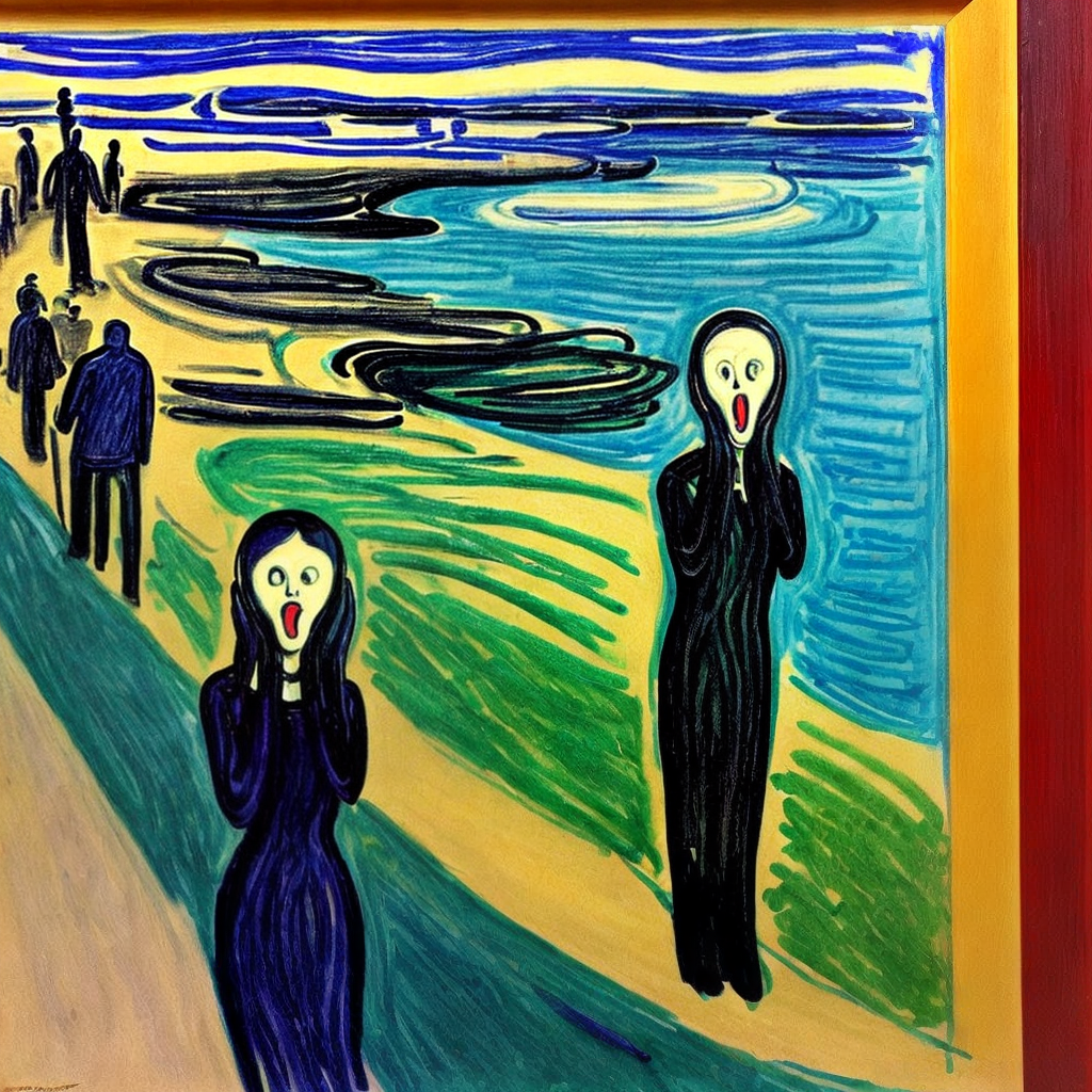 Framed picture of the scream by Edvard Munch