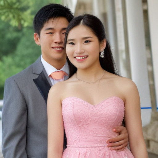 Asian couple high schooler going to prom