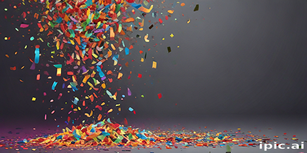 Colorful Confetti Cascading Downward, Creating a Festive Atmosphere of Celebration