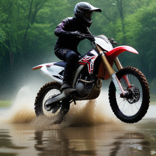 Yamaha dirt bike under water