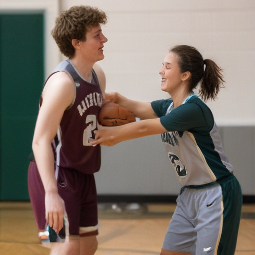 Zach Edey elbowing a women’s basketball player