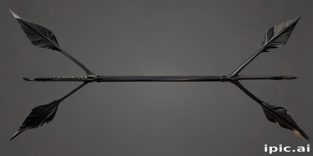 Intricately Designed Black Arrows Crossed Against a Dark Background