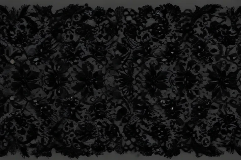 Intricate Black Lace Fabric with Floral Patterns and Elegant Designs