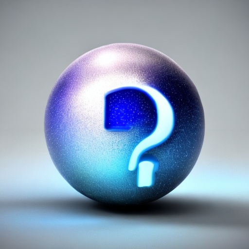 3d orb with question marks