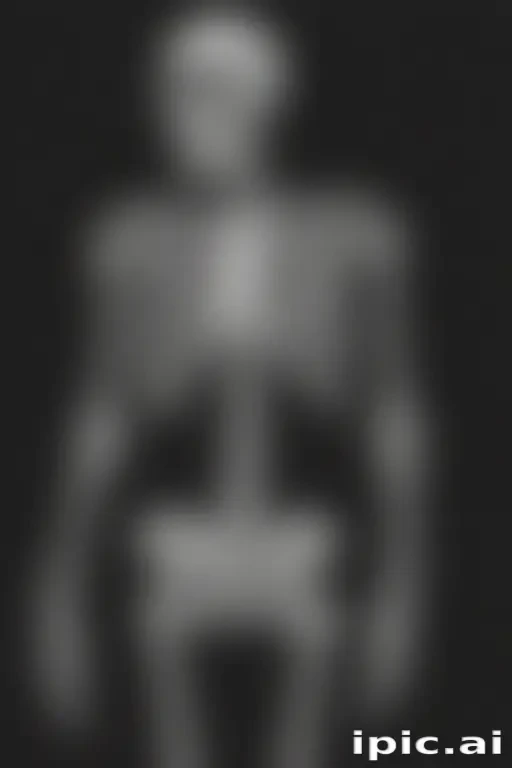 Abstract Representation of a Human Skeleton Against a Dark Background