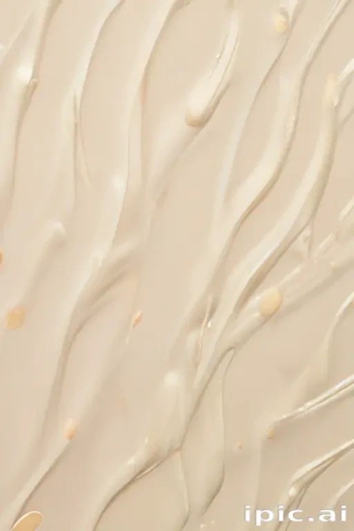 Smooth Swirls of Creamy Beige Makeup Blending on a Neutral Surface