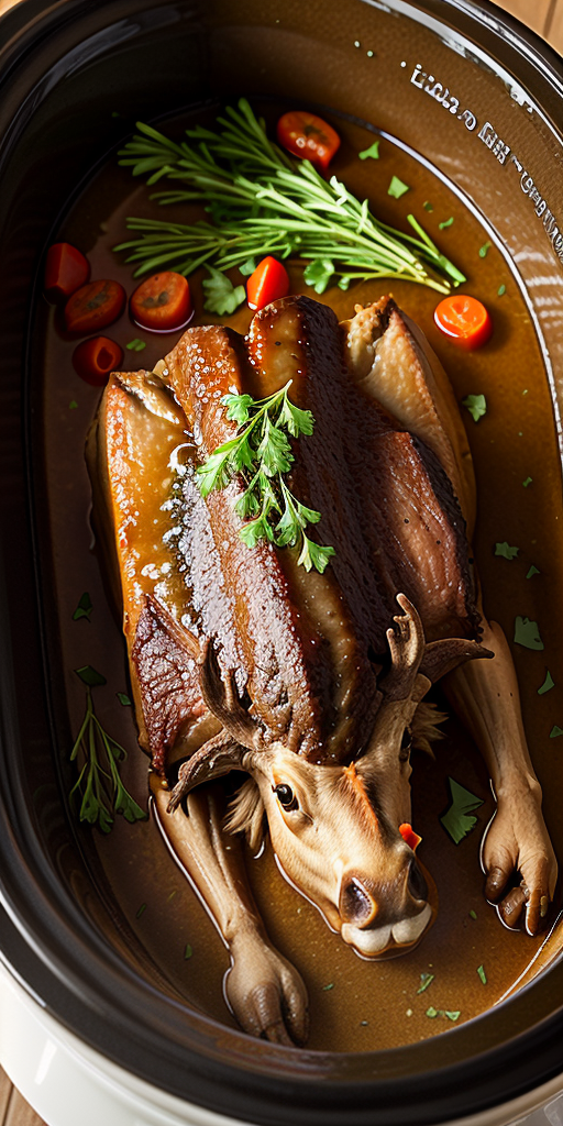 Artfully Presented Roast Dish Featuring a Realistic Animal Sculpture ...