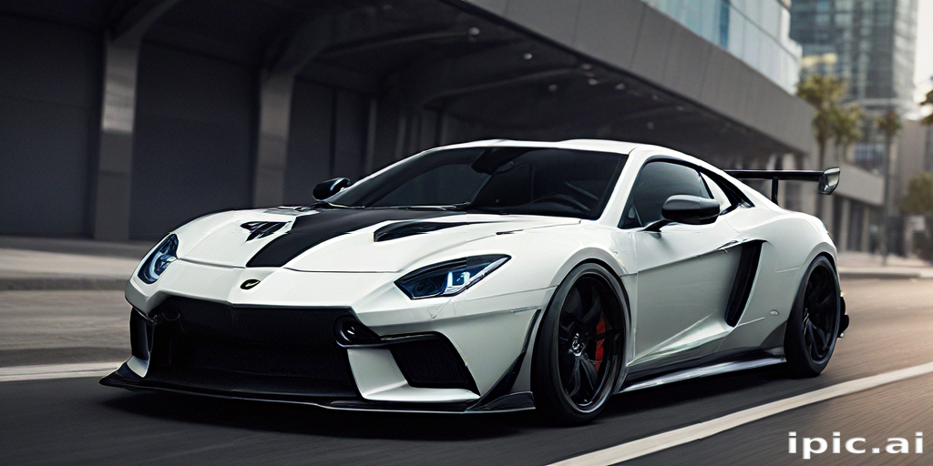Stunning White Sports Car with Sleek Design Speeding Through Urban ...