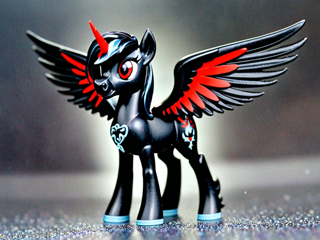 mlp g4 pony necromancer dark alicorn with white markings on face red ...