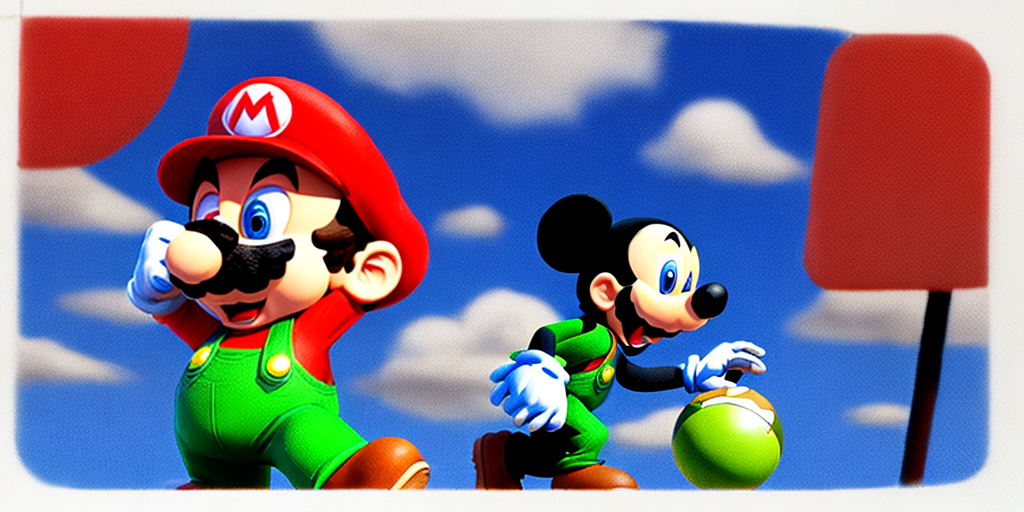 Mario Bros in the form of a Mikey mouse