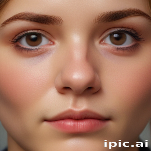 Close-Up Portrait of a Young Woman with Natural Beauty and Expressive Eyes