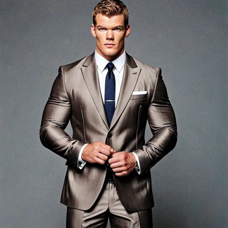 Alan Ritchson as a suit-clad spy