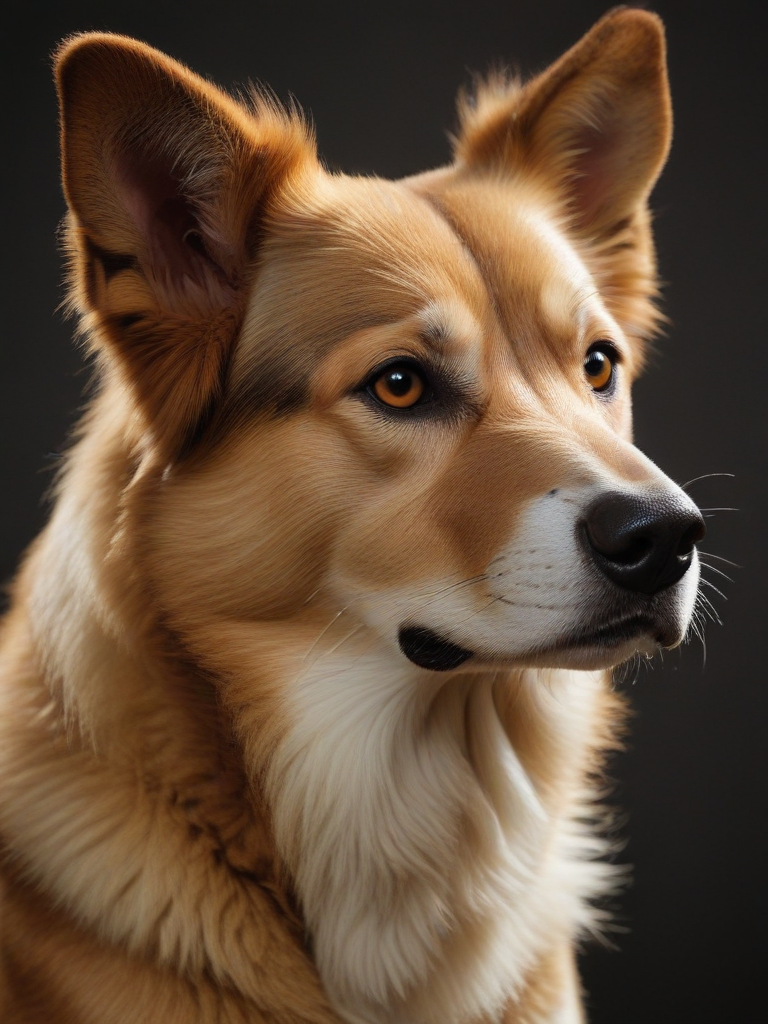 Close-Up Portrait of a Beautiful Dog with Soft Fur and Expressive Eyes