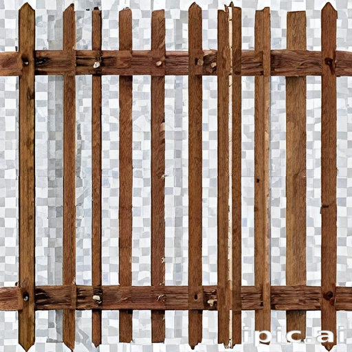 A Rustic Wooden Fence Panel Against a Transparent Background for Design ...