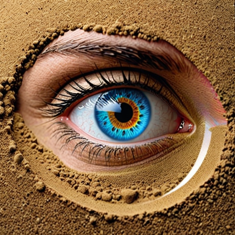 hallucination eye sand surreal art