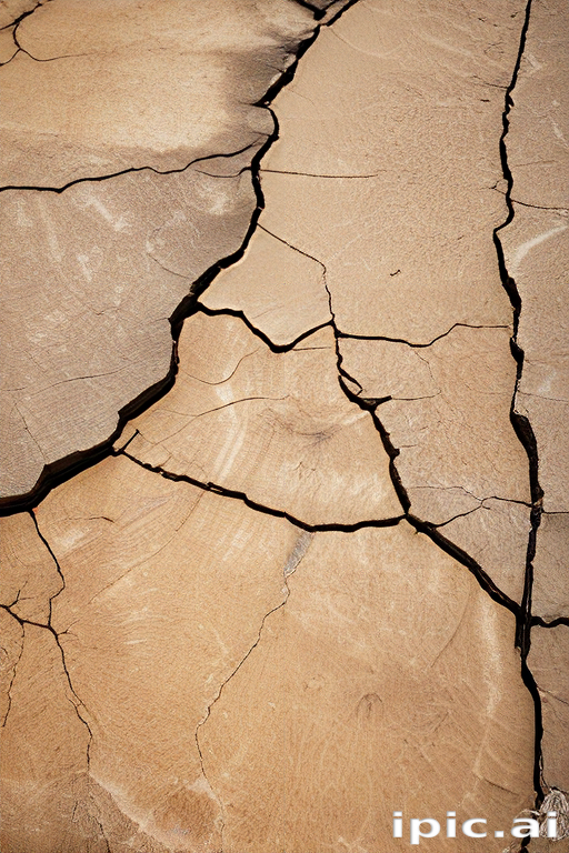 Cracked Earth Surface Revealing Patterns of Drought and Natural Erosion