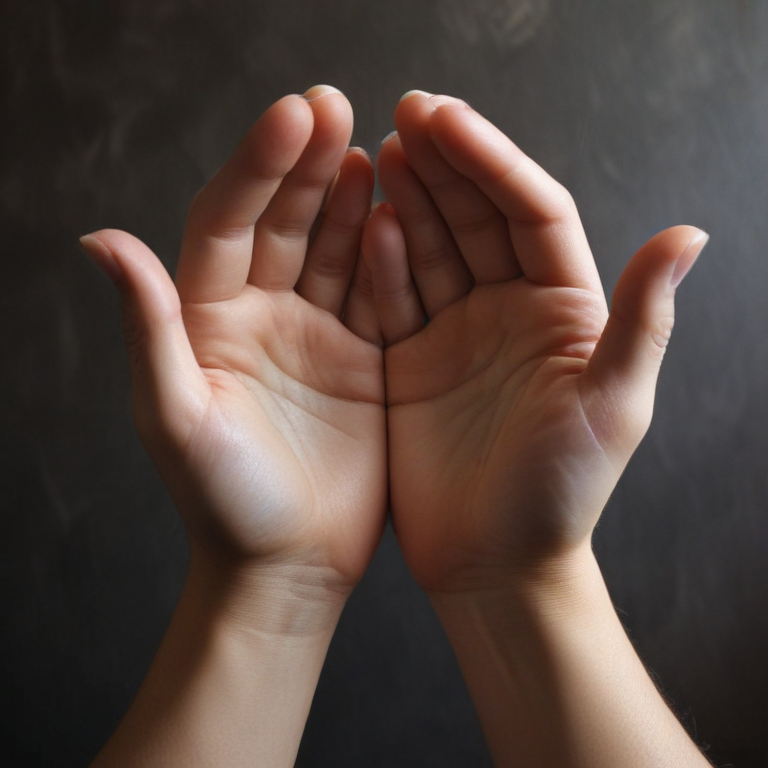 Open Hands Reaching Upwards, Symbolizing Hope and Connection to the ...