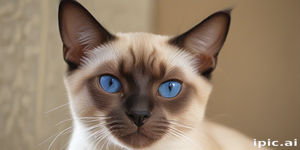 Charming Siamese Cat with Striking Blue Eyes and Soft Fur