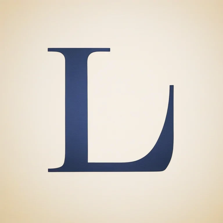 A Bold and Elegant Representation of the Letter L in Dark Blue.
