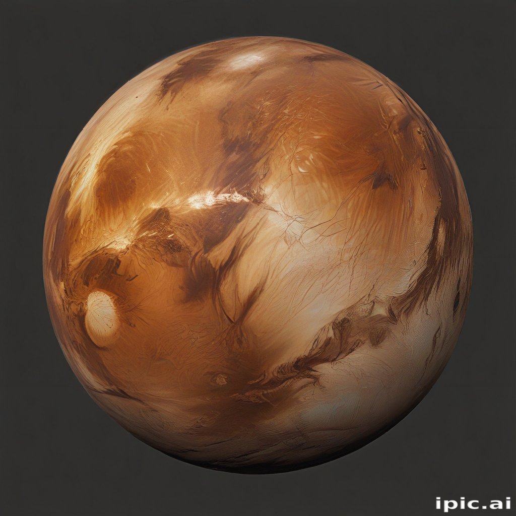 An Artistic Representation of Mars Showcasing Its Unique Surface Features