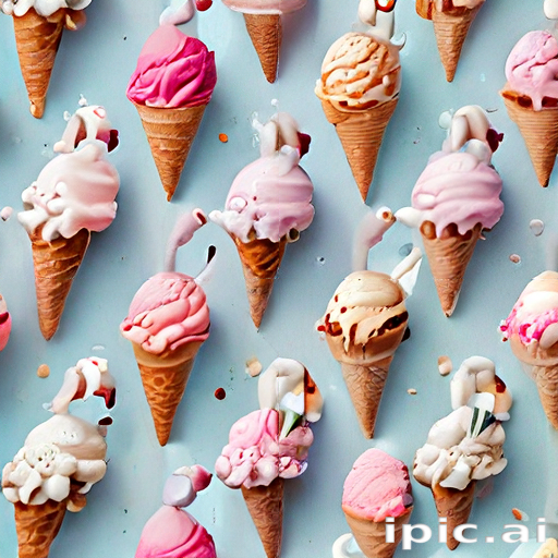 Colorful Array of Delicious Ice Cream Cones Perfect for Summer Treats.