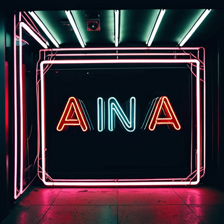 jintai is name on a neon sign surreal art