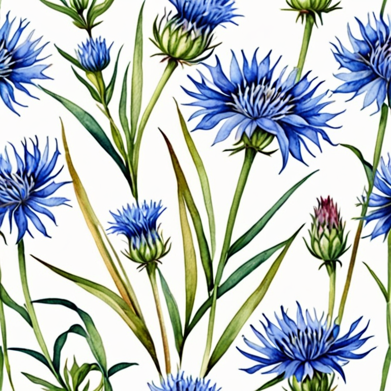 cornflower, watercolor drawing, simple pale colors