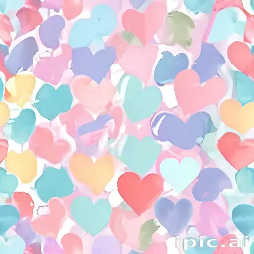 A Colorful Array of Heart Shapes in Soft Pastel Tones and Shades.