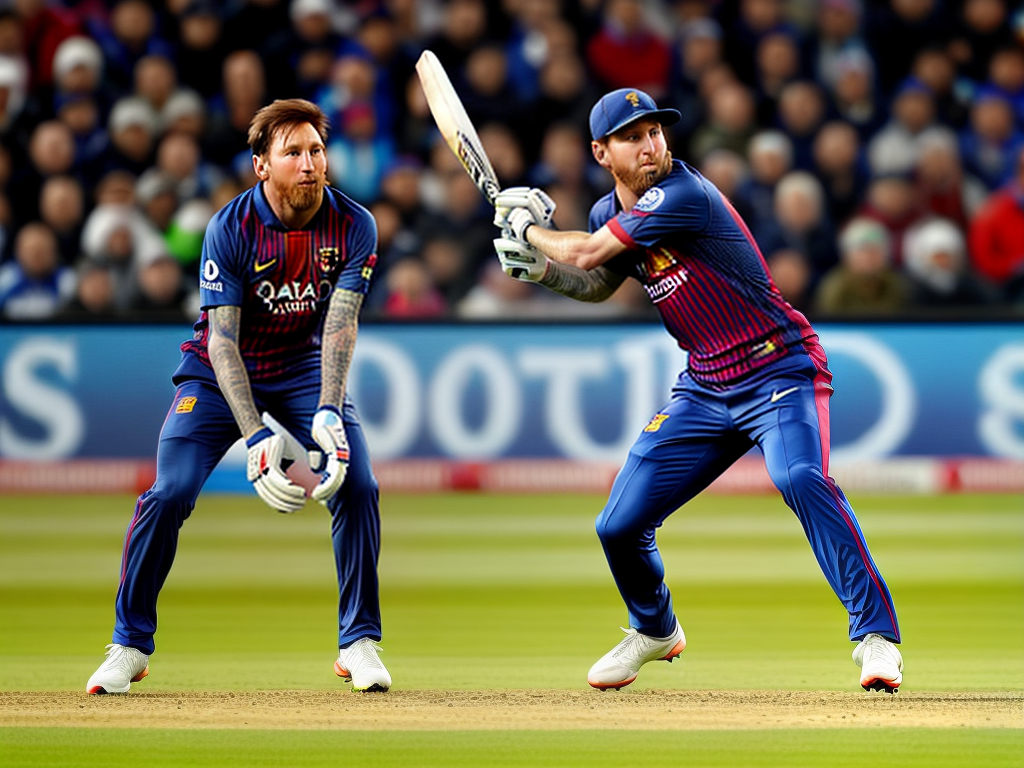 Messi playing cricket
