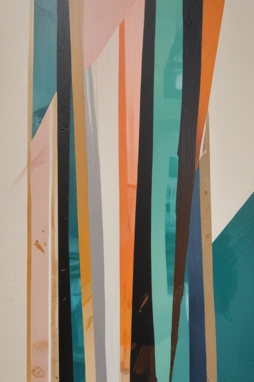 Geometric abstract mcm painting